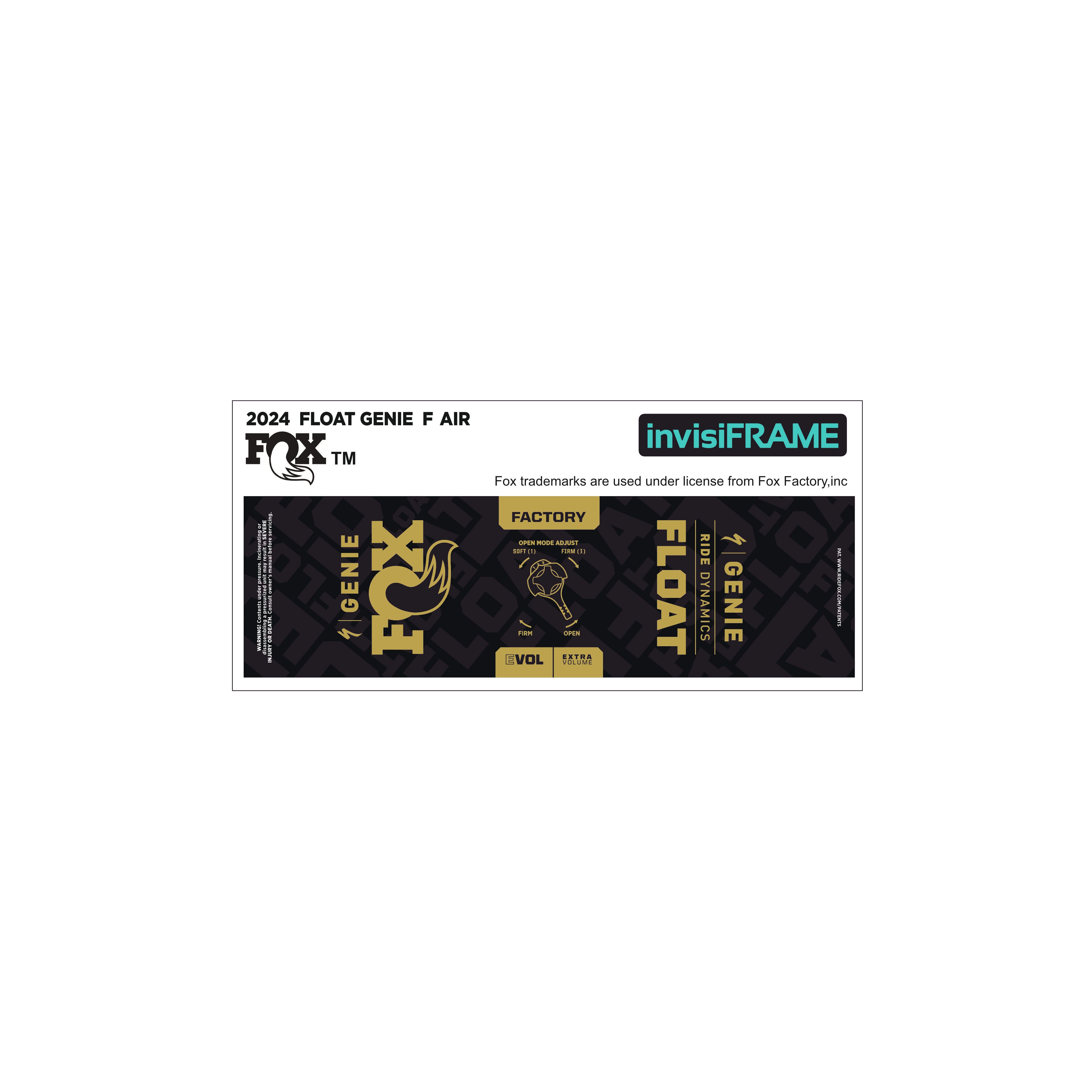Fox float genie factory 2024 Decals | invisiFRAME Custom Decals ...